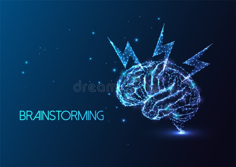 Futuristic Concept of Brainstorming, Creative Mind, Thinking with Human ...
