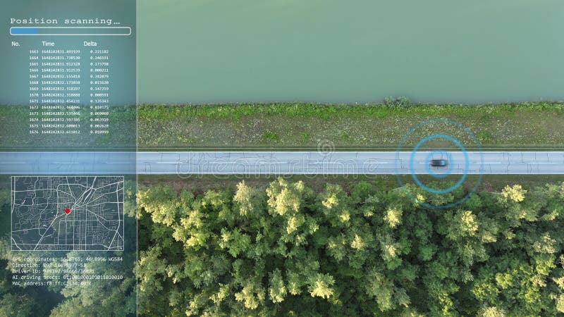 Futuristic Concept Car Driving on Autonomous Mode. Graphic Stock Image ...