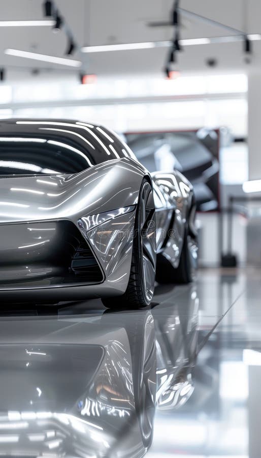 Futuristic Concept Car with Innovative Design in High-Tech Urban ...