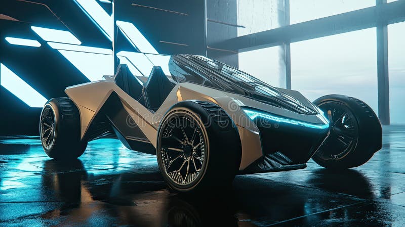Futuristic Concept Car Parked in Cityscape Showcasing Revolutionary ...