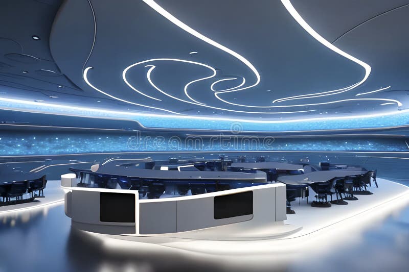 Futuristic Concept for Conference Room Stock Illustration ...
