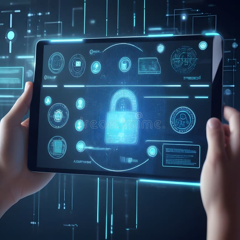 Futuristic Concept about Cyber Security, Ai-generatet Stock ...