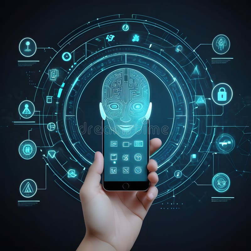 Futuristic Concept about Cyber Security, Ai-generatet Stock ...