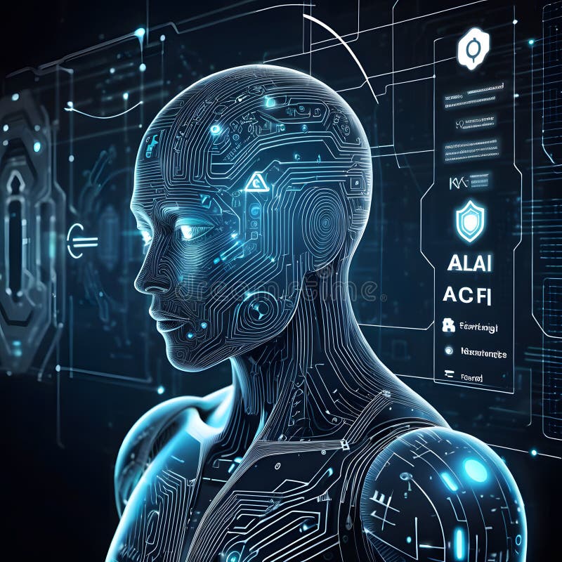 Futuristic Concept about Cyber Security, Ai-generatet Stock ...