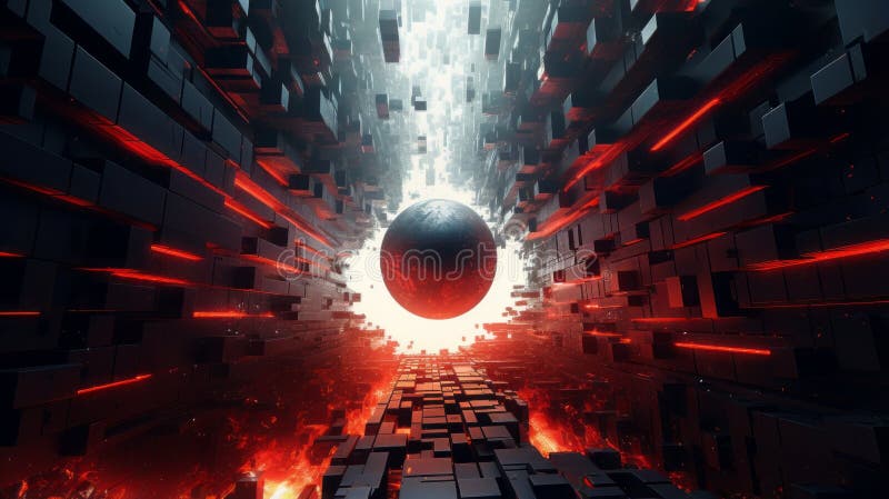 Futuristic Concept in Digital Art Stock Illustration - Illustration of ...