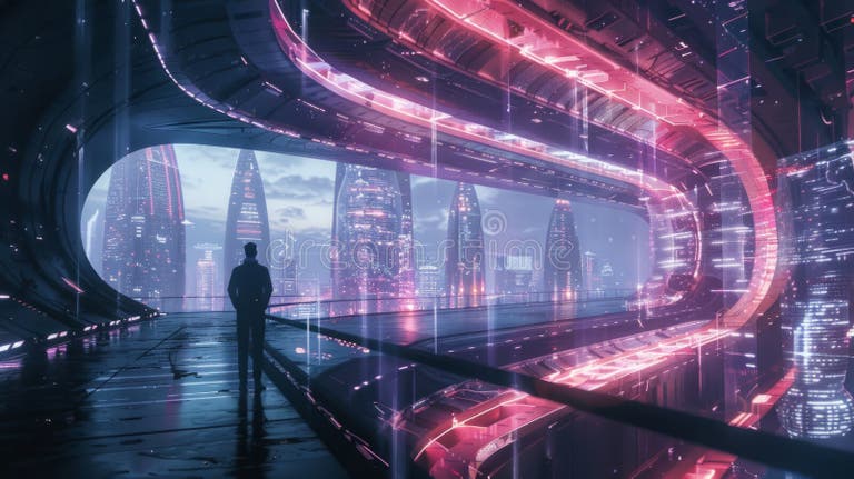 Futuristic Concept Envisioning the Future of Resonance Stock Image - Image of landscape, design ...