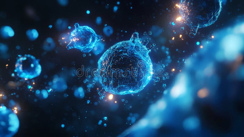 Futuristic Concept of Foam Cell Breakdown with Nano Technology Stock ...