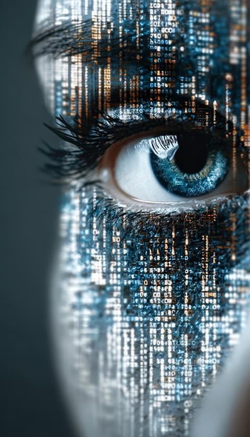 Futuristic Concept of Human-Machine Integration Featuring an AI Face ...