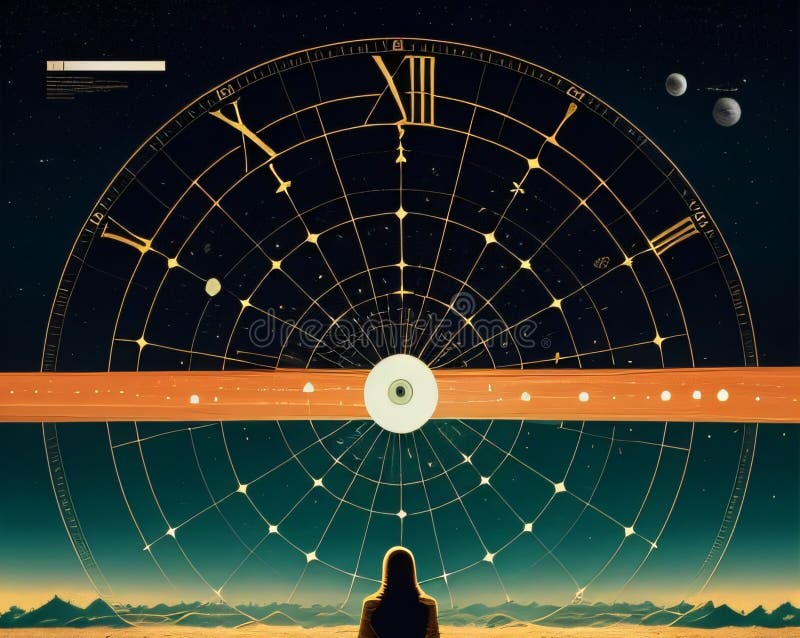 Futuristic Concept Illustration O F Girl Portrait with Planets, Created ...