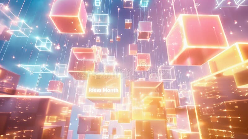 Futuristic Concept of Innovation and Creativity with Glowing Cubes for ...