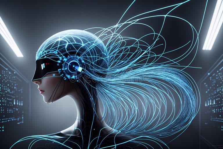 Futuristic Concept of Interaction between Artificial Intelligence and Human Being, Machine ...