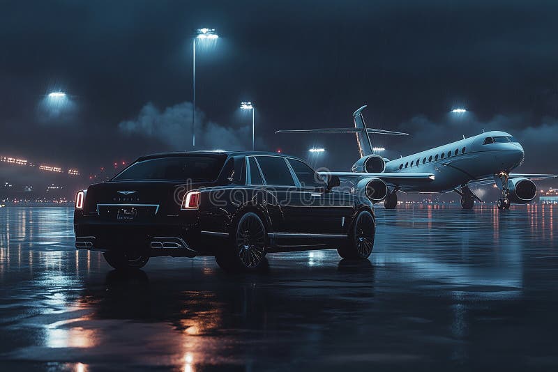 Futuristic Concept Luxury Vehicle with Sharp Angles Stock Illustration ...