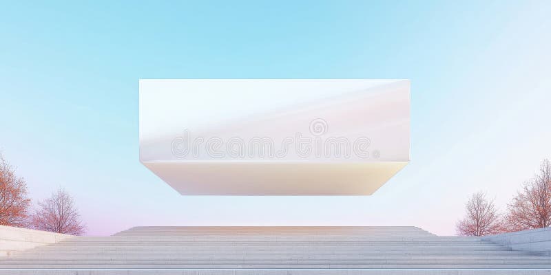 Abstract White Structure Floating Platform Landscape Stock Photos ...