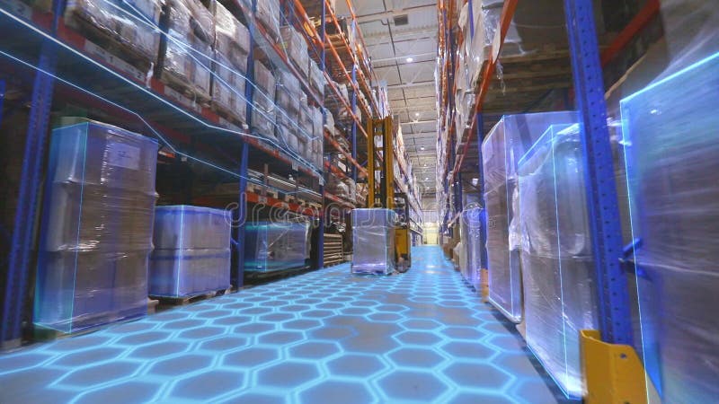 Futuristic Concept of a Modern Warehouse. Visualization of a Modern ...