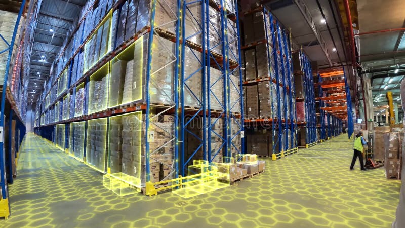 Futuristic Concept of a Modern Warehouse. Visualization of a Modern ...