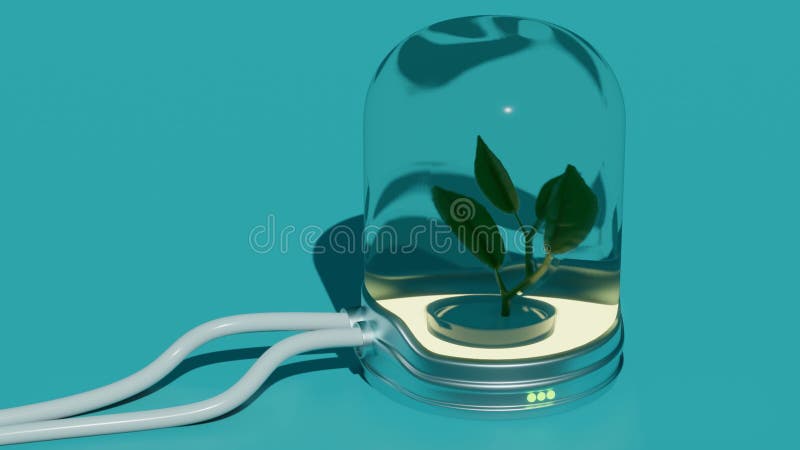 Futuristic Concept of Oxygen Production Technology. Abstract Animation ...