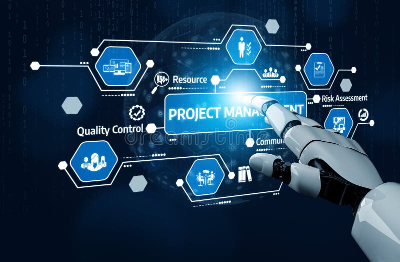 Futuristic Concept of Project Management with AI Technology, Resource ...