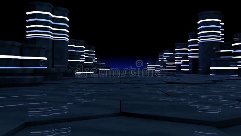 Futuristic Concept of Server Room in Datacenter. Stock Illustration ...