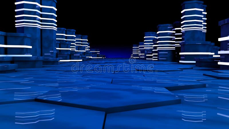 Futuristic Concept of Server Room in Datacenter. Stock Illustration ...