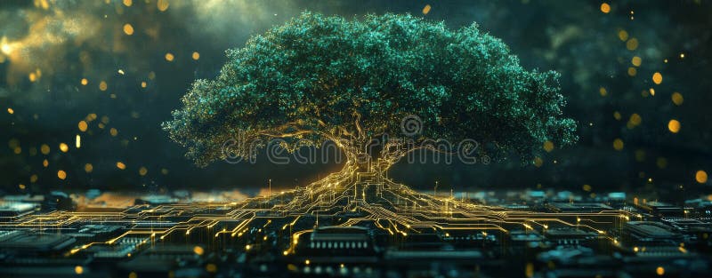 A Futuristic Concept of the Tree of Life, Blending Nature and ...