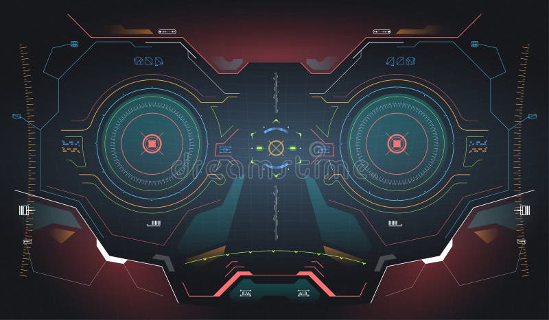 Futuristic Concept Ui for Helmet. Head-up Display Template. View from ...