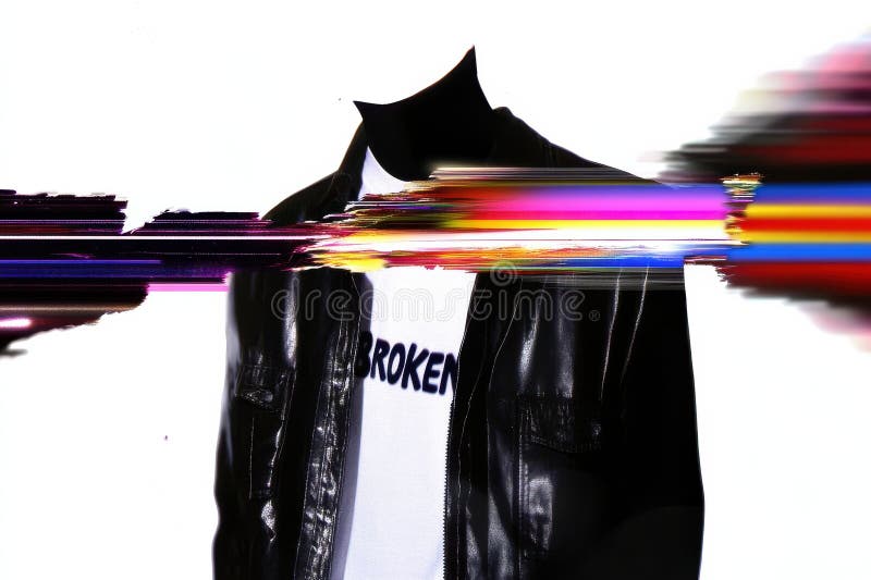 Futuristic Conceptual Art of Leather Jacket with Colorful Digital ...