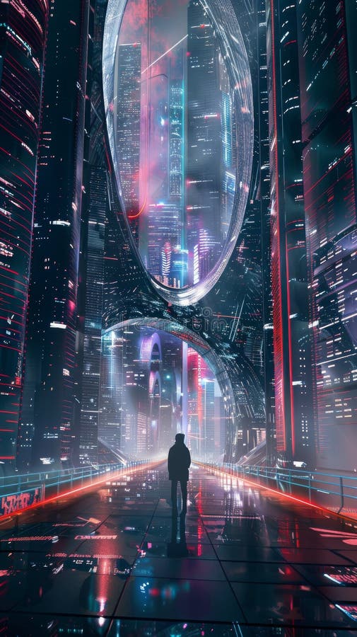 Futuristic Conceptual Design of Digital Advertising. Stock Illustration ...