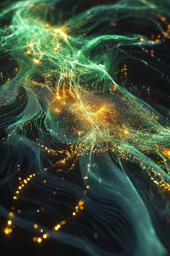 Futuristic Conceptual Visualization of Big Data Network with Glowing ...