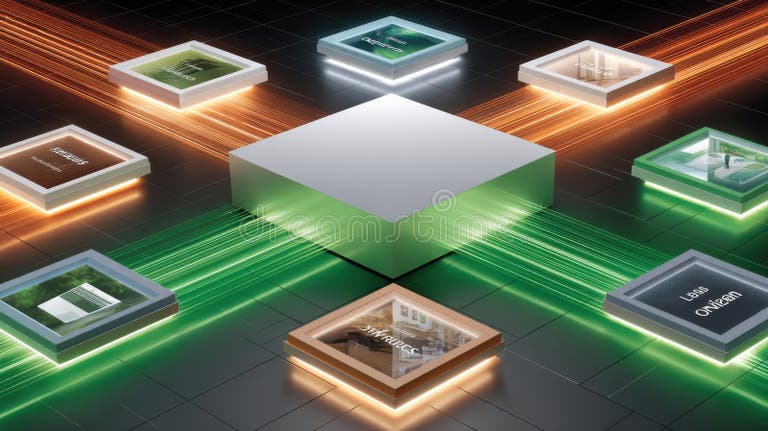 Futuristic Conceptual Visualization of Digital Data Flow and ...