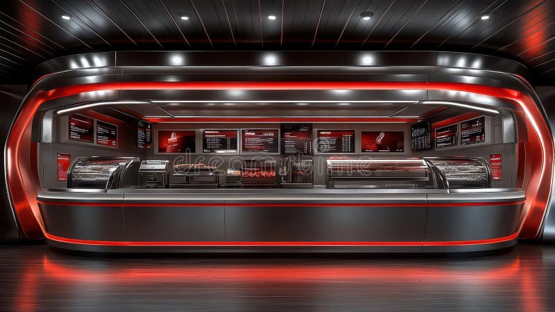 Futuristic Concession Stand Design Stock Illustration - Illustration of ...