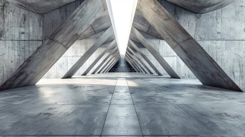 Futuristic Concrete Building, Abstract Modern Grungy Construction ...