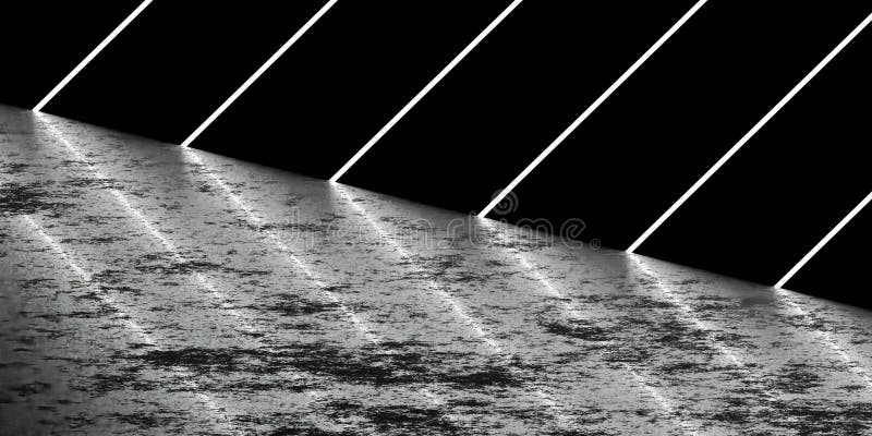 Futuristic Concrete Surface 3d Render Illustration with White Light ...