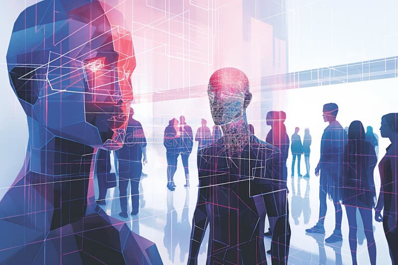 Futuristic Conference with Digital Human Avatars and Attendees in ...