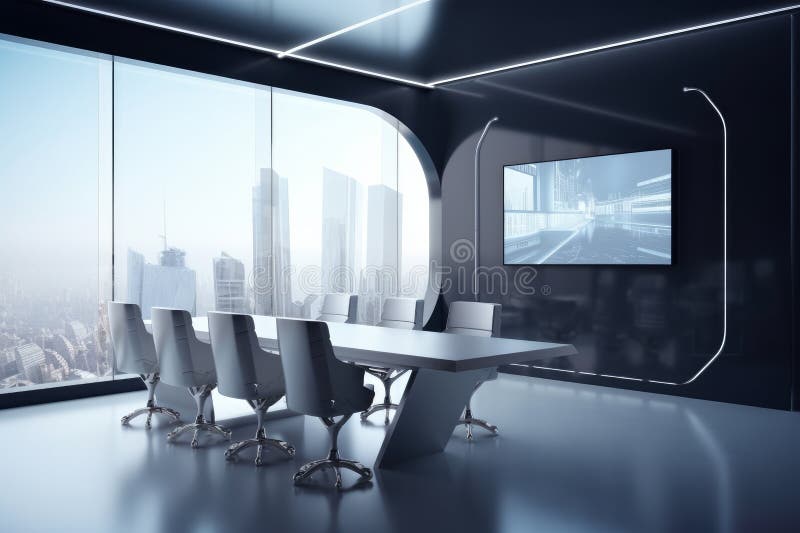 Futuristic Boardroom Stock Illustrations – 430 Futuristic Boardroom ...