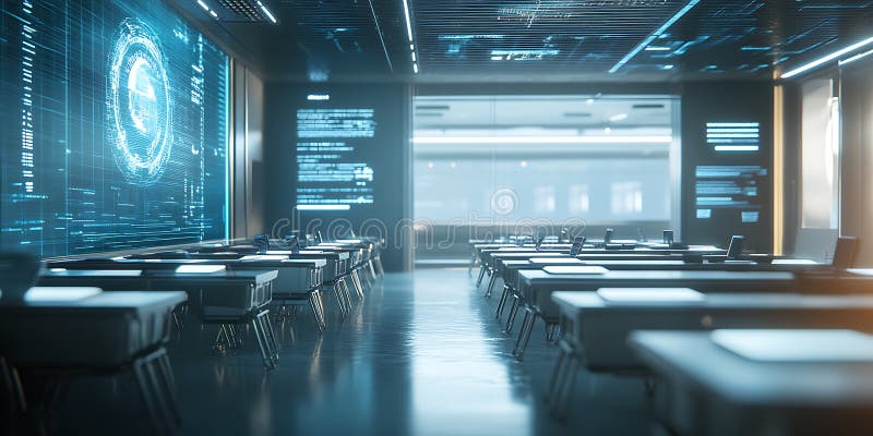 Futuristic Conference Room Design Tech Background Wallpaper Stock ...