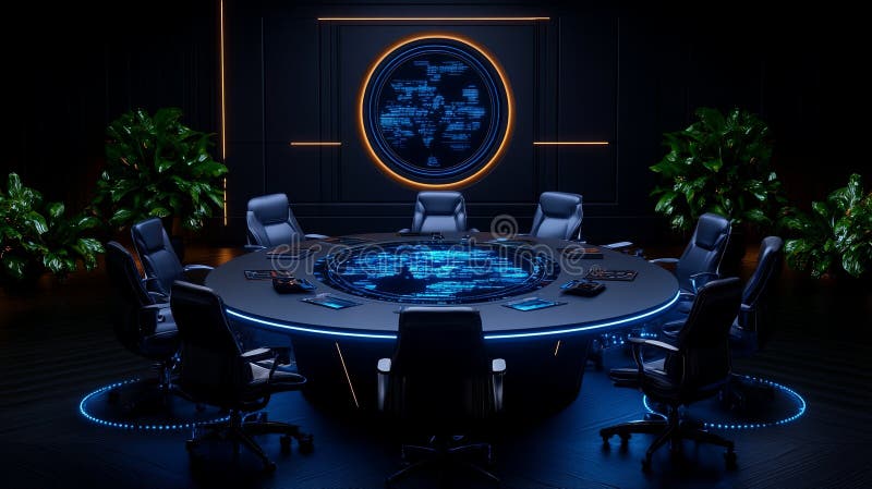 Futuristic Conference Room with High-Tech Layout Stock Image - Image of ...