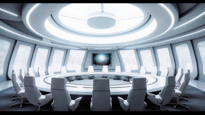 Futuristic Conference Room. Generative AI Stock Illustration ...