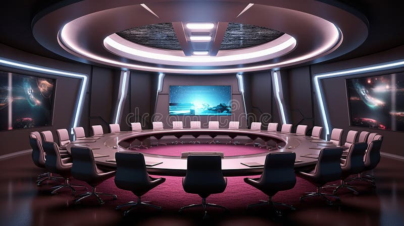 Futuristic Conference Room. Generative AI Stock Illustration ...