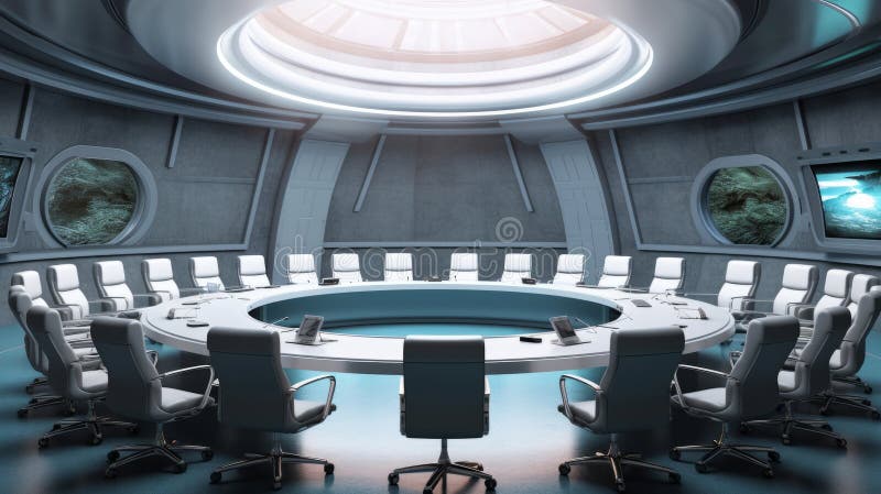 Futuristic Conference Room. Generative AI Stock Illustration ...
