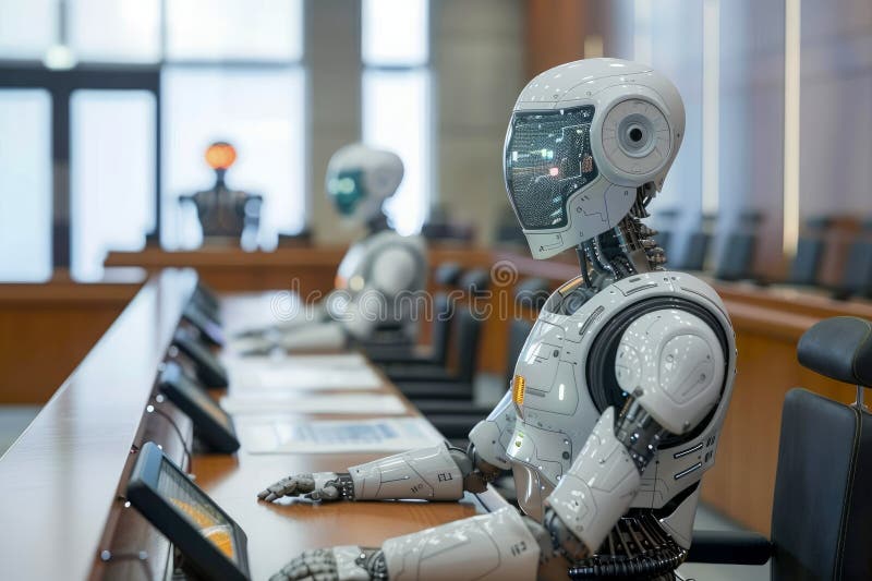 Futuristic Conference Room Meeting with Advanced Humanoid Robots ... Futuristic Conference Room Meeting with Advanced Humanoid Robots ...