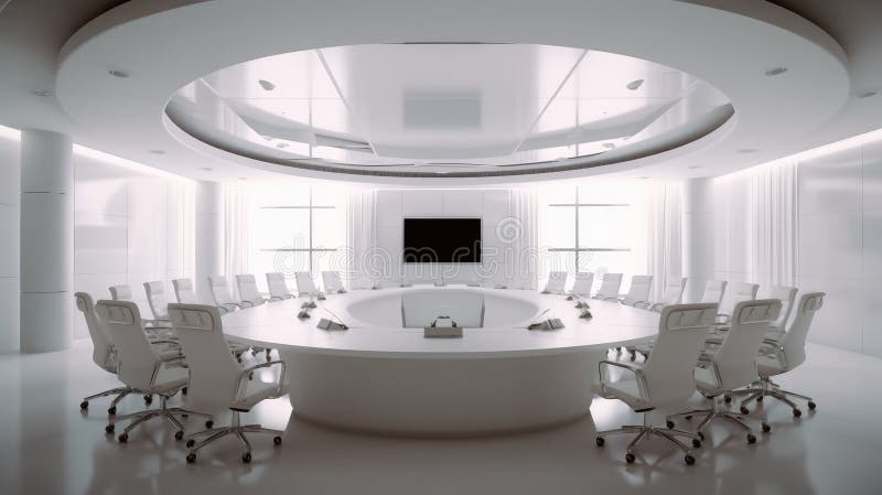 Futuristic Conference Room, Modern Office Meeting Room Interior Stock ...