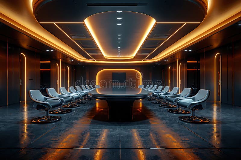 Futuristic Conference Room Interior Design Stock Photo - Image of ...