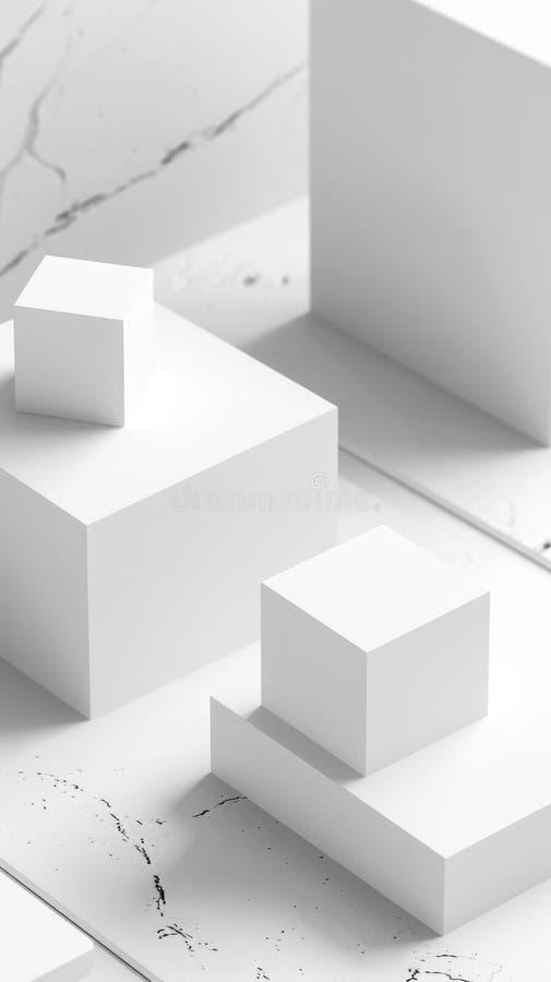 Futuristic Connected 3d Cubes Background, White and Grey Gradients ...