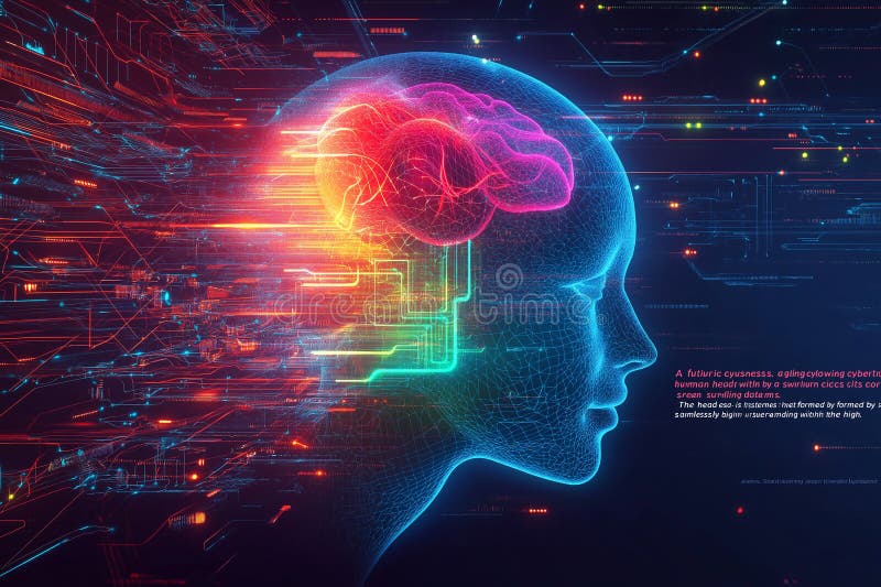 Futuristic of Consciousness Neural Fusion, Digital Mindscape, the Singularity Mind.AI GENERATED ...