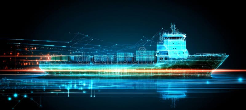 Futuristic Container Ship, Shipping and Logistics Network, Global Trade ...