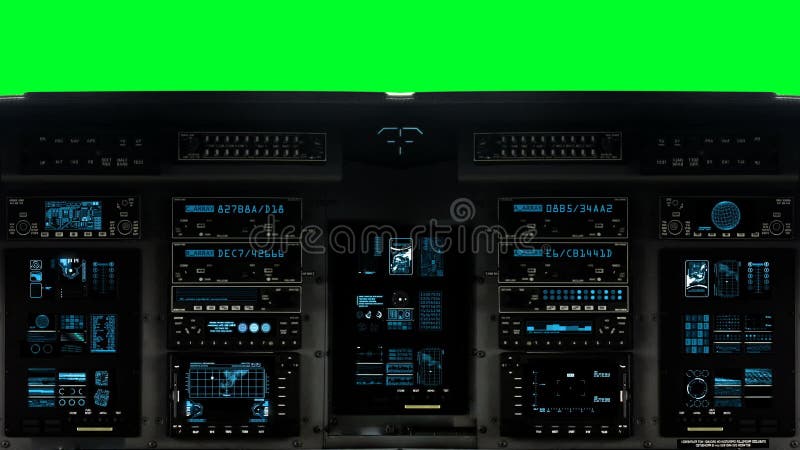 Futuristic Pilot Cockpit Yoke with a Full Operative Dashboard on a ...