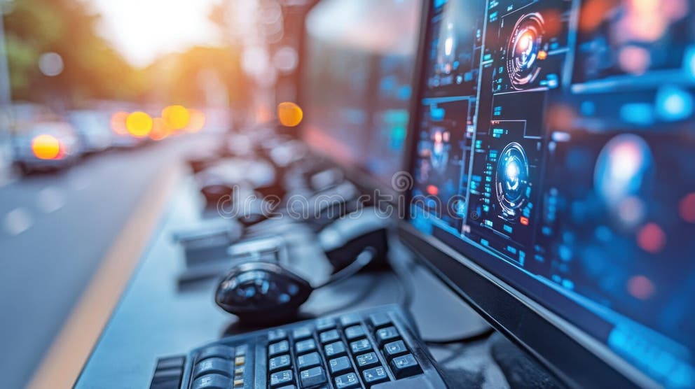 Modern Tech Control Center stock illustration. Illustration of computer ...