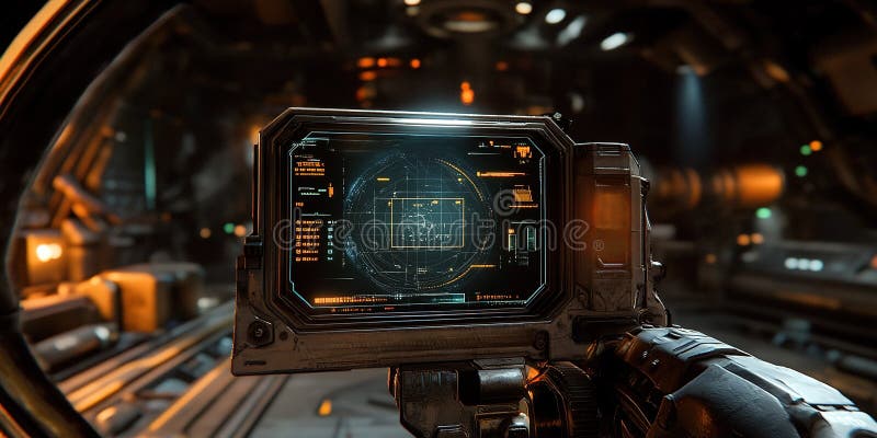 Futuristic Control Console Displaying Mission Data in a High-tech ...