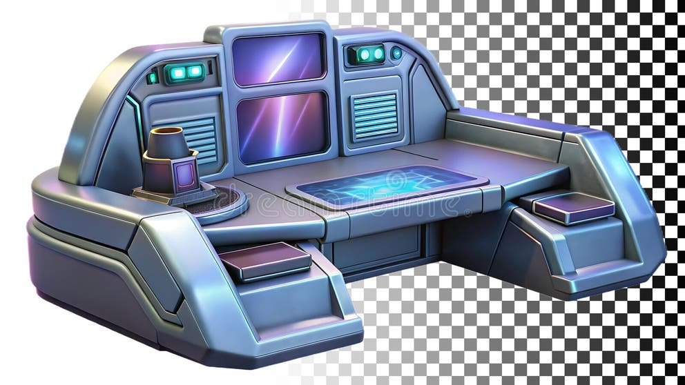 Futuristic Control Desk with Screens Modern Tech Command Center ...