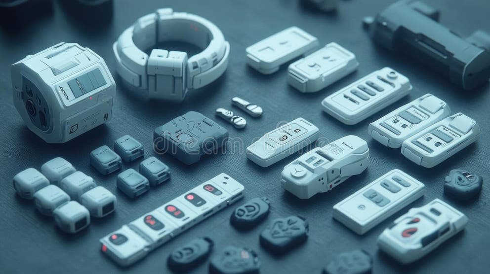 Futuristic Control Devices, Remote System Stock Illustration ...